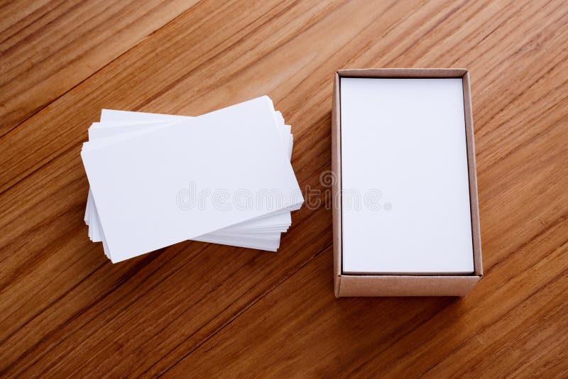 Business Card Stack with Box Stock Photo - Image of presentation ...