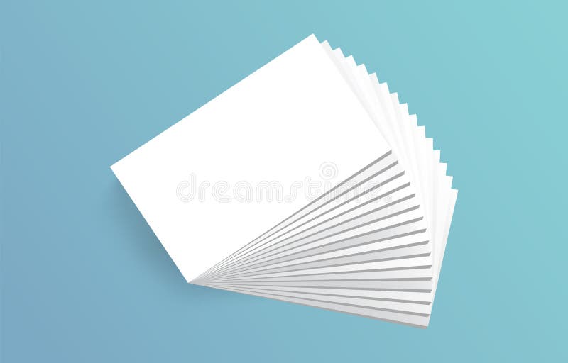 Business Card Stack White Blank Vector Mockup Template Stock Vector ...
