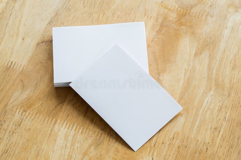 Business Card Stack on Wood Stock Photo - Image of note, business ...