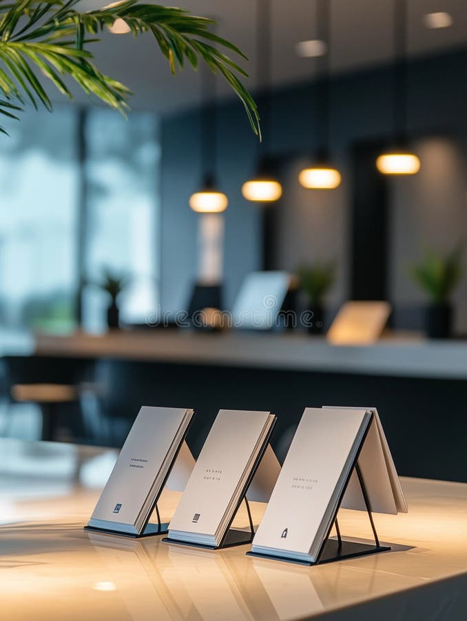 Business Card Stand Displaying Multiple Designer Cards in a Modern ...