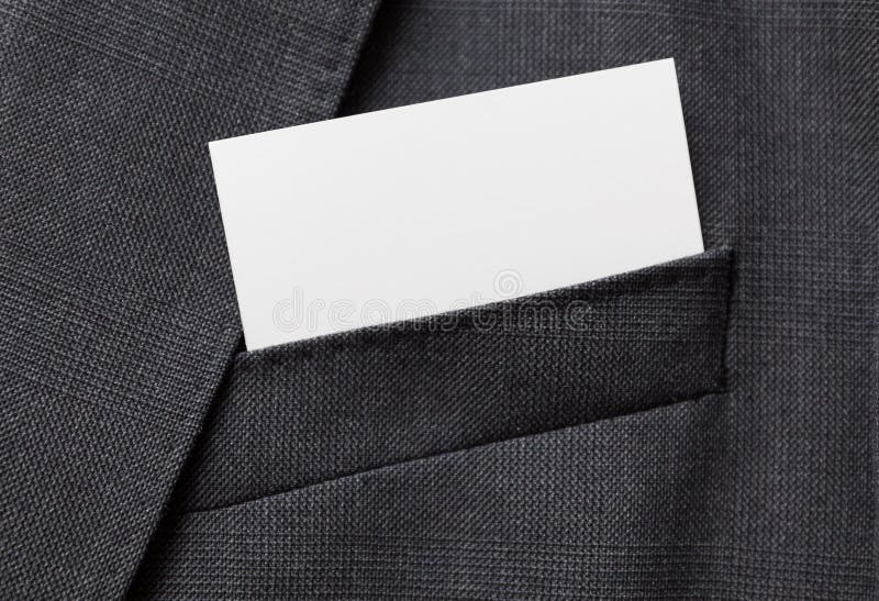 Business Card in Suit Pocket Stock Photo - Image of career, object ...