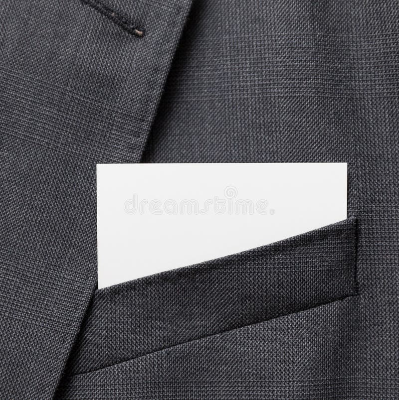 Business Card in Suit Pocket Stock Image - Image of businesscard ...
