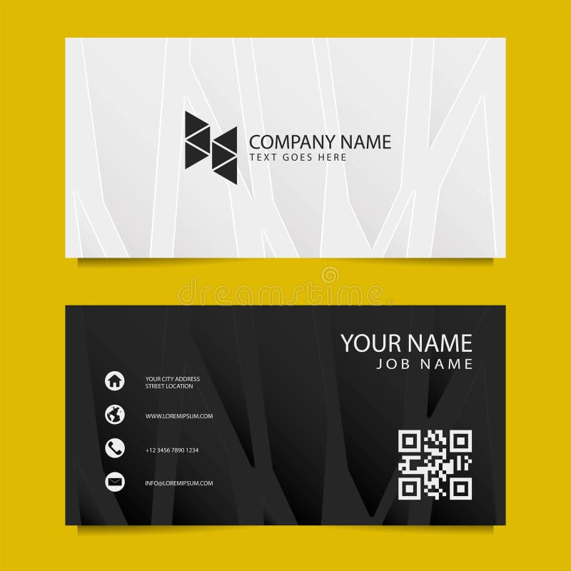 Business Card Template with Black and White Background. Stock Vector ...