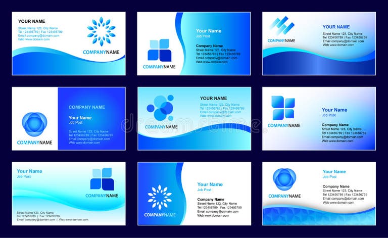 Business Card Blue Design Template Stock Illustrations – 339,739 ...
