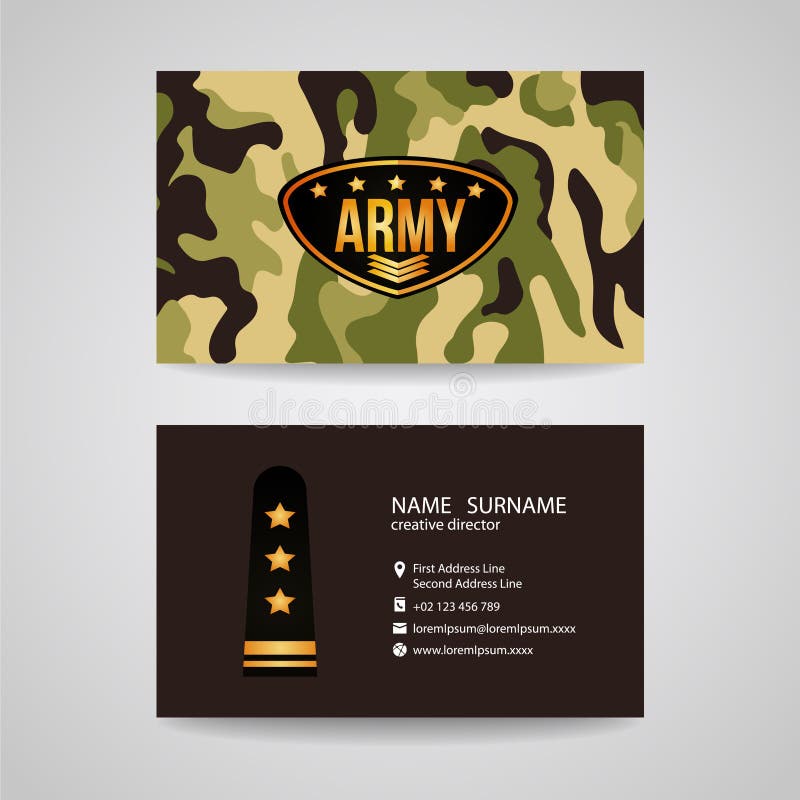 Military Business Card Template Army Shop Business Card Design By