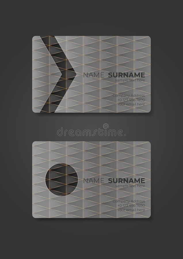 Business Card Template Design, 3d White Abstract Texture Gold Edge on a ...