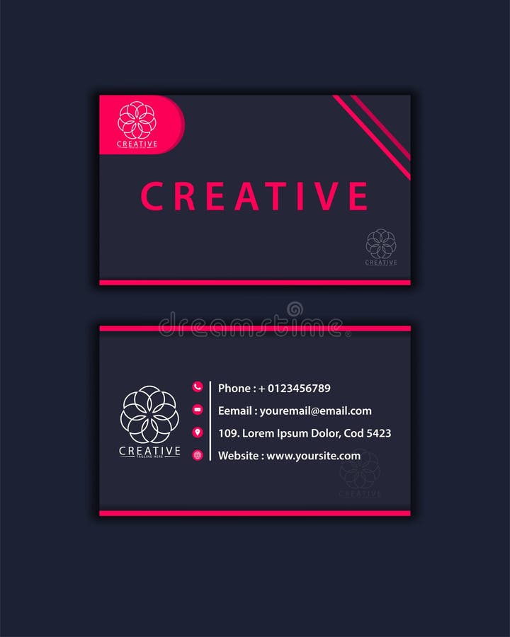 Business Card Template. with the Layout in Rectangular Size Stock ...