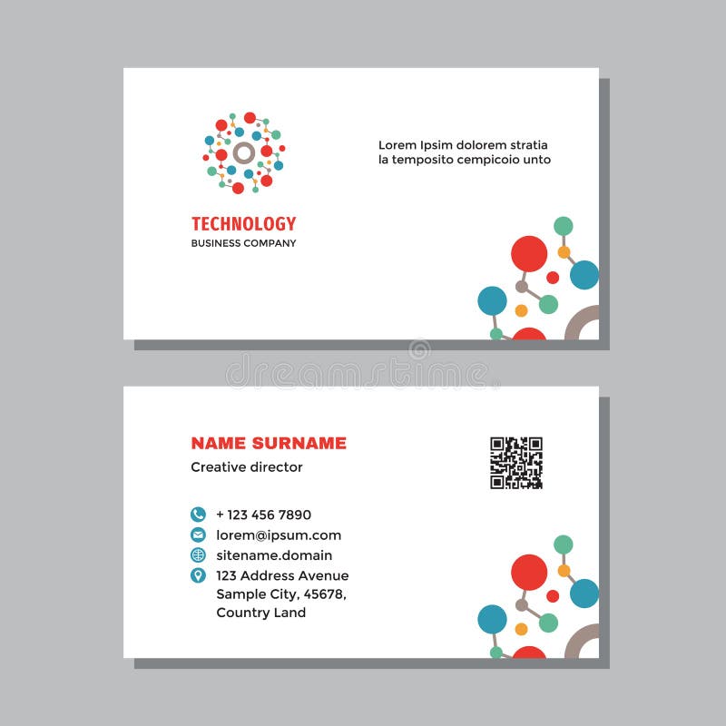 Business Card Template with Logo - Concept Design. Computer Network ...
