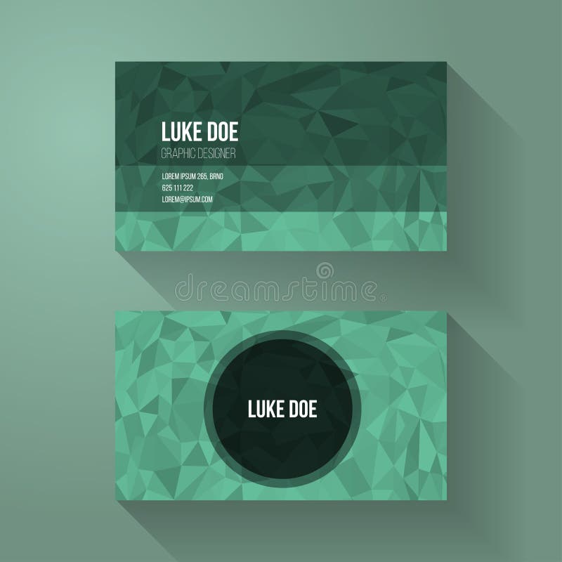Business Card Template with Low Poly Design - Self Promo Element Stock ...