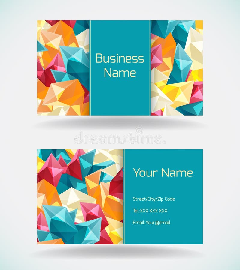 Business Card Template with Polygon Pattern. Stock Vector ...