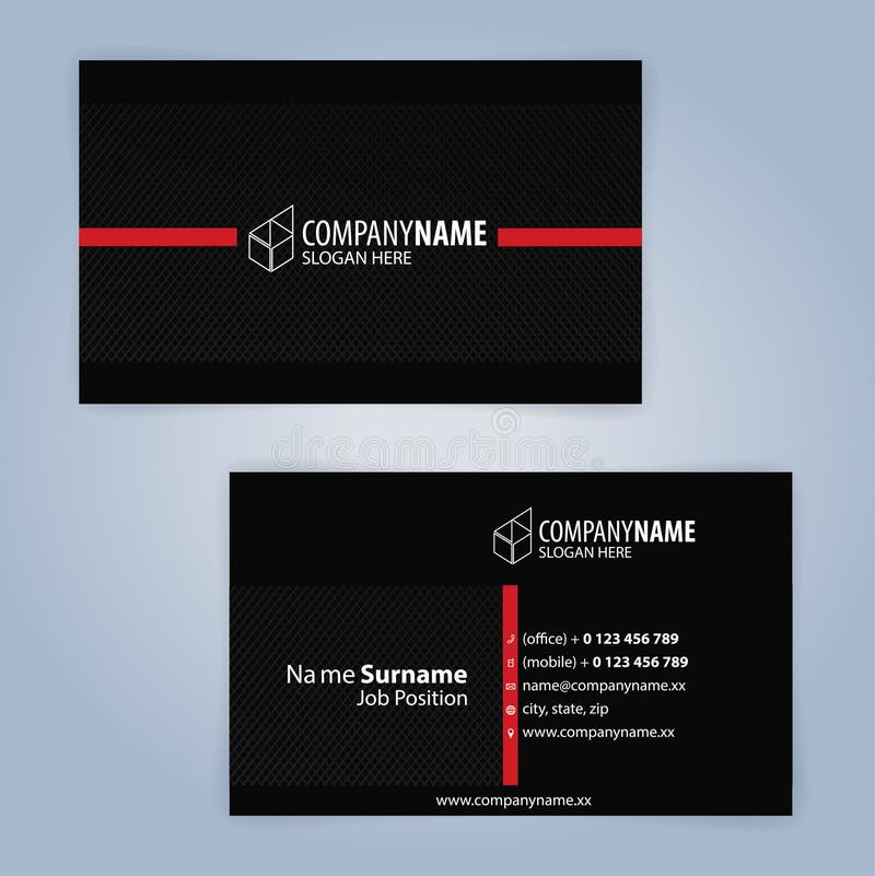 Business Card Template Black Red Stock Illustrations – 49,761 Business ...