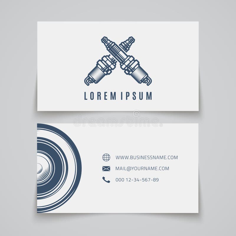 Business Card Template. Spark Plug Logo Stock Vector - Illustration of ...