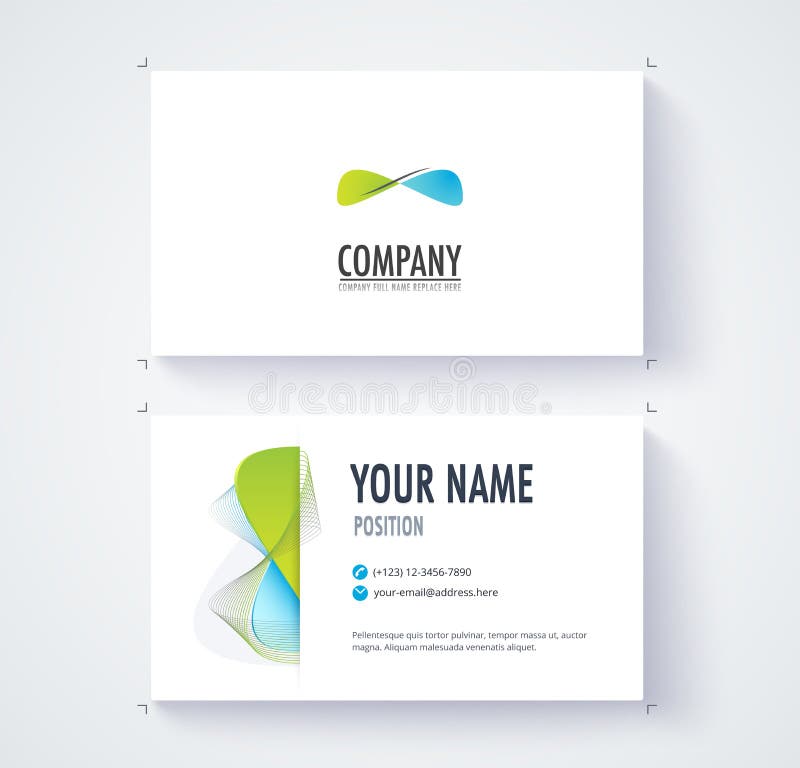 Business Card Template with Triangle Abstract Concept and Commercial ...