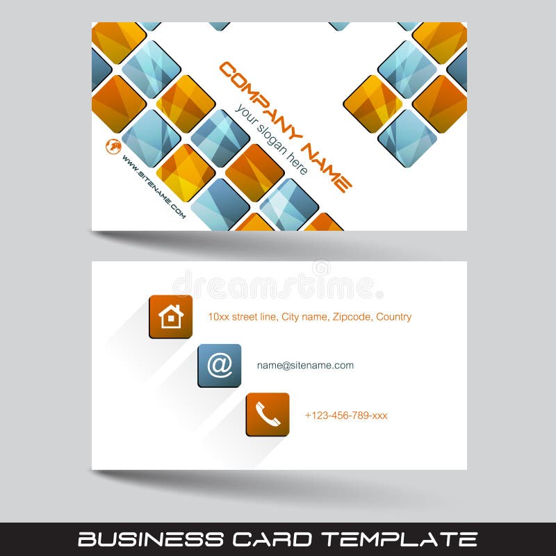 Business Card Template or Visiting Card Set Stock Vector - Illustration ...