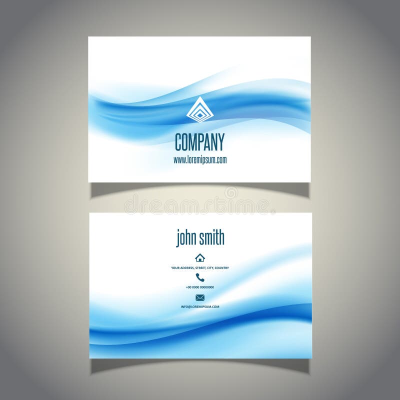 Business Card with Waves Design Stock Vector - Illustration of ...