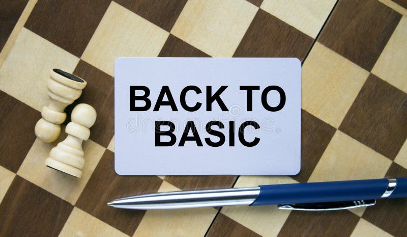Business Card with Text Back To Basic on a Chess Board with Pen and ...