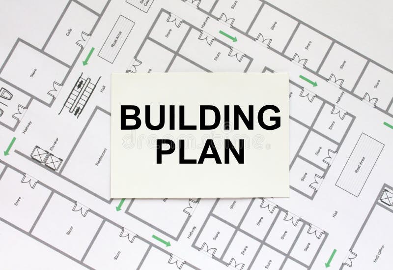 Business Card with Text Building Plan on a Construction Drawing Stock ...