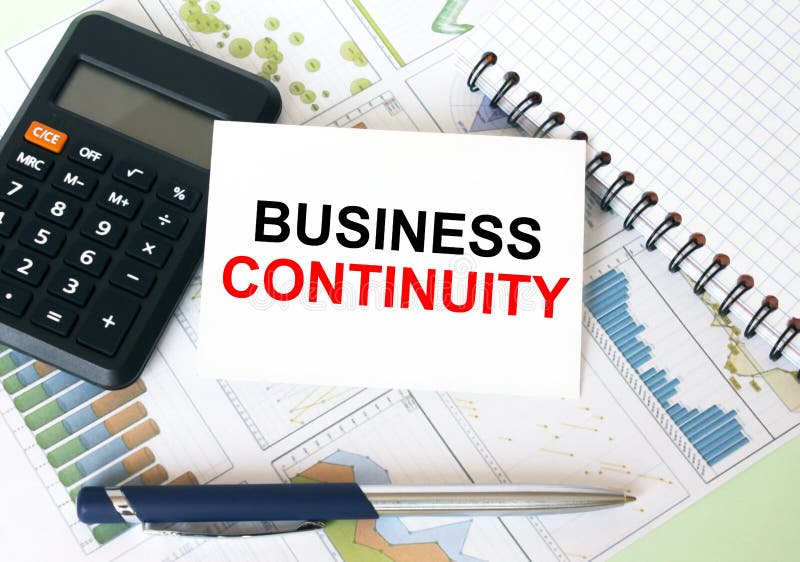 Business Card with Text Business Continuity Laying on Financial Graphs ...
