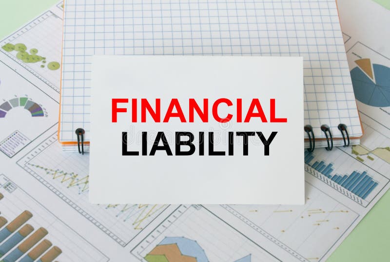 Business Card with Text Financial Liability Laying on Financial Graphs ...