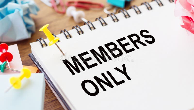 Business Card with Text MEMBERS only on Wooden Table Stock Image ...