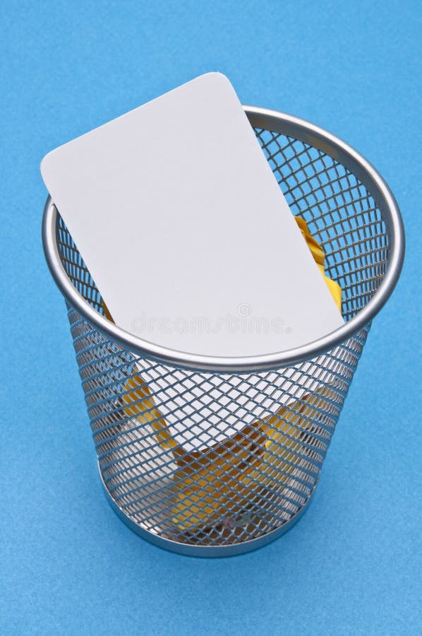 Business Card Tossed in the Trash Stock Photo - Image of analyze, group ...