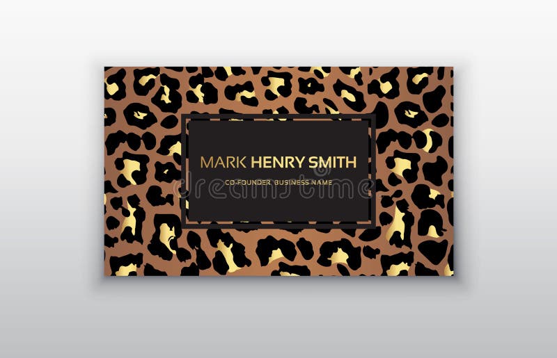 Business Card Trendy Leopard Pattern. Stock Vector - Illustration of ...