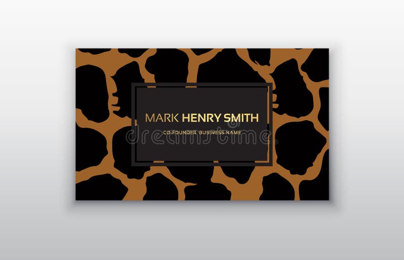 Business Card Trendy Leopard Pattern. Stock Vector - Illustration of ...