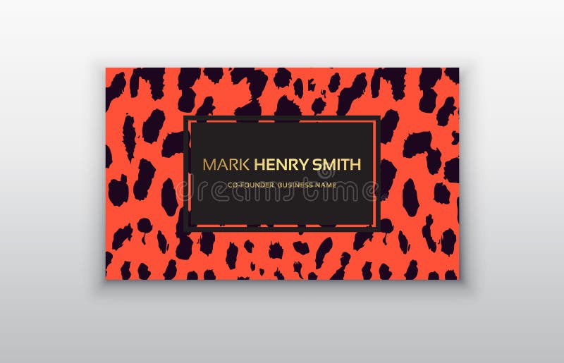 Business Card Trendy Leopard Pattern. Stock Vector - Illustration of ...