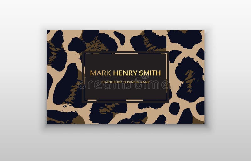 Business Card Trendy Leopard Pattern. Stock Vector - Illustration of ...