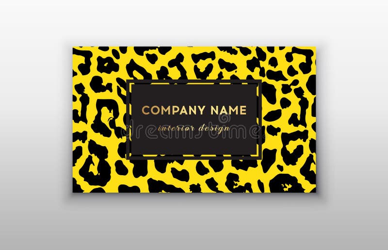 Business Card Trendy Leopard Pattern Stock Illustration - Illustration ...