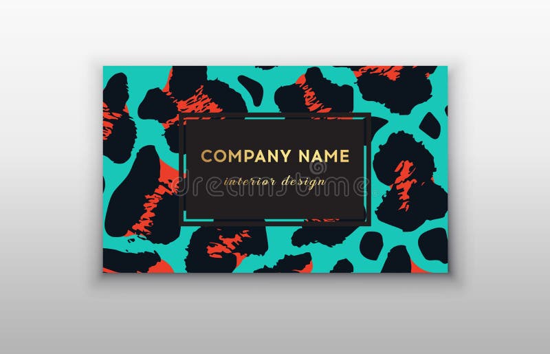 Business Card Trendy Leopard Pattern Stock Illustration - Illustration ...