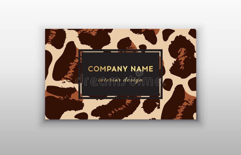 Business Card Trendy Leopard Pattern Stock Illustration - Illustration ...
