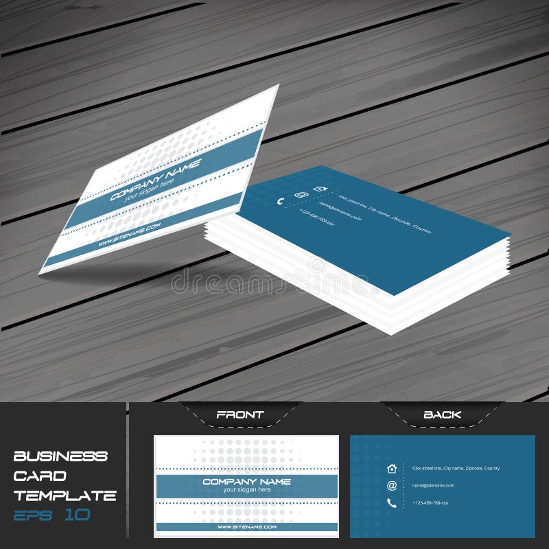 Business Card or Visiting Card Template Stock Vector - Illustration of ...