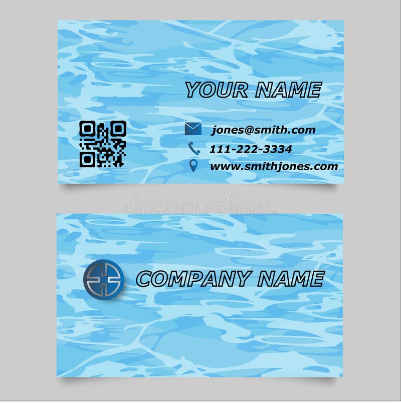 Business Card with Water Effect. Stock Vector - Illustration of company ...