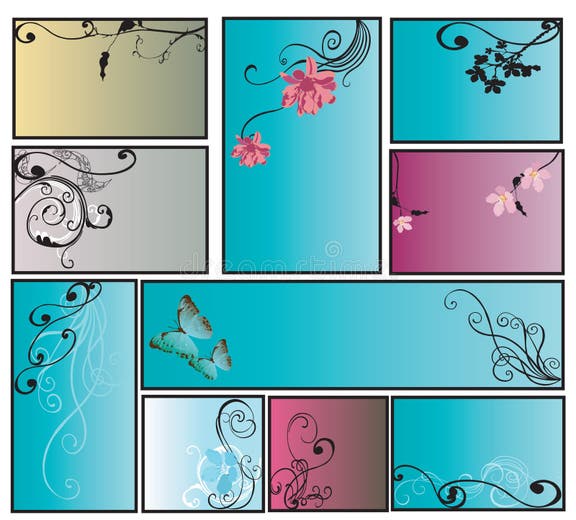 Business cards stock vector. Illustration of curls, abstract - 9997495