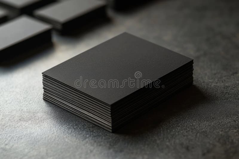 Business Cards with Black Paper and Elegant Design Lying on a Dark Gray ...