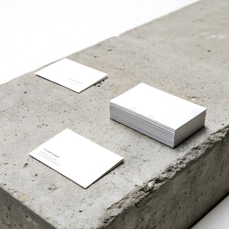 Business Cards on Concrete Surface Stock Illustration - Illustration of ...