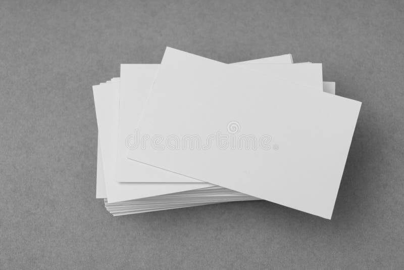 Business Cards On Gray Background . Stock Photo - Image of contact ...