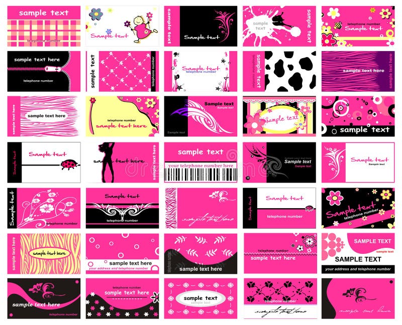 Business cards for ladies stock vector. Illustration of cool - 34457702