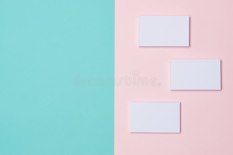 Business Cards Mockup on Two Color Background Stock Image - Image of ...
