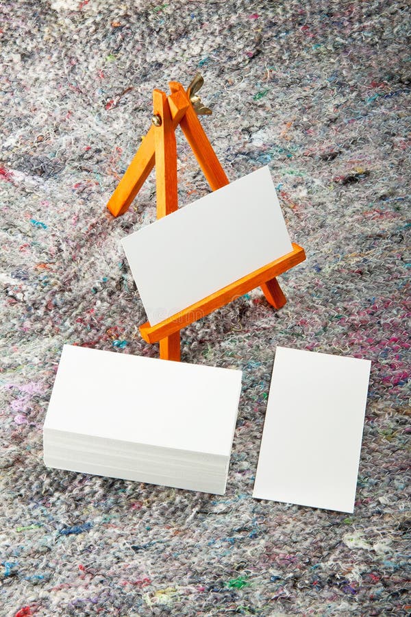 Business cards on a stand stock photo. Image of graphic - 39350732