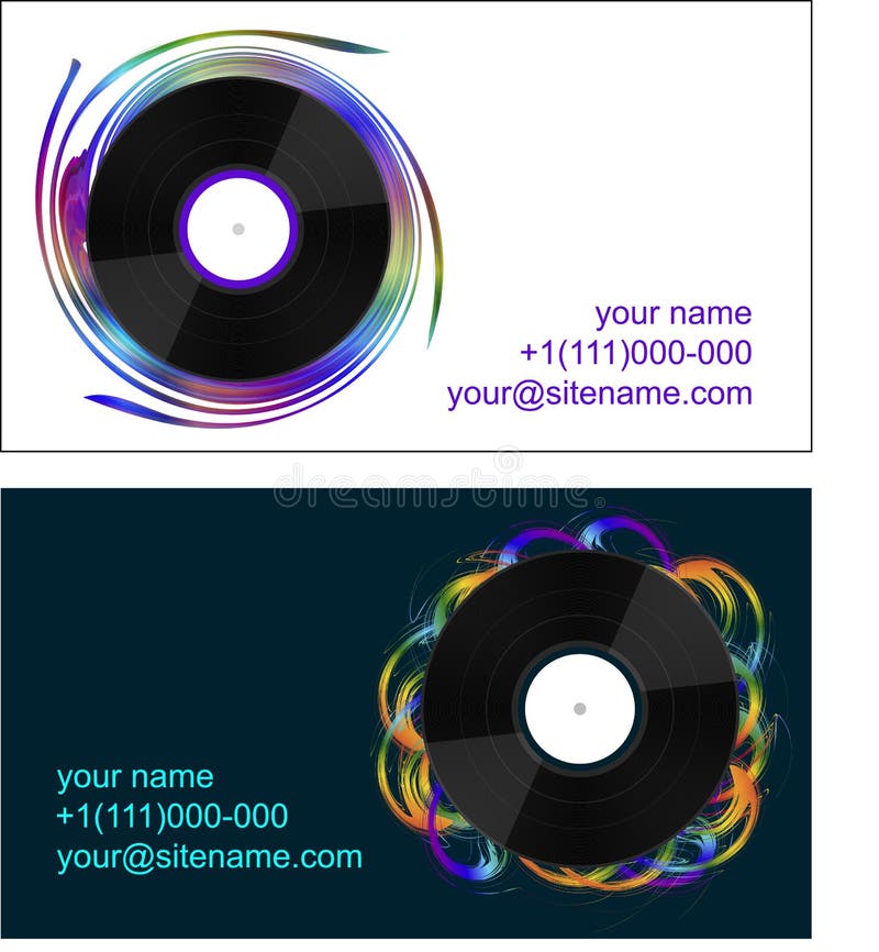 Business Cards with Vinyl Records Stock Image - Image of equipment ...