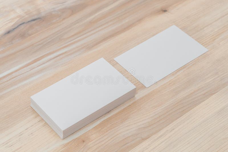 Business Cards on Wood Table Stock Image - Image of note, print: 90172053
