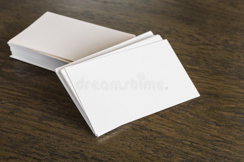Business Cards on Wood Table Stock Photo - Image of contact, note: 47106936