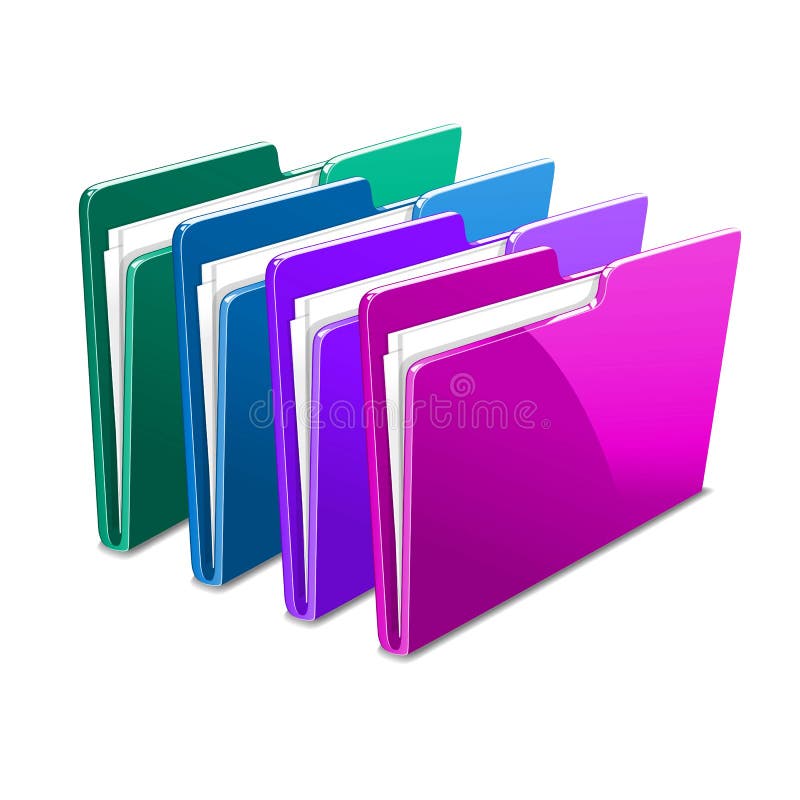 Business Case Color Documents File Folder Manager Stock Vector ...