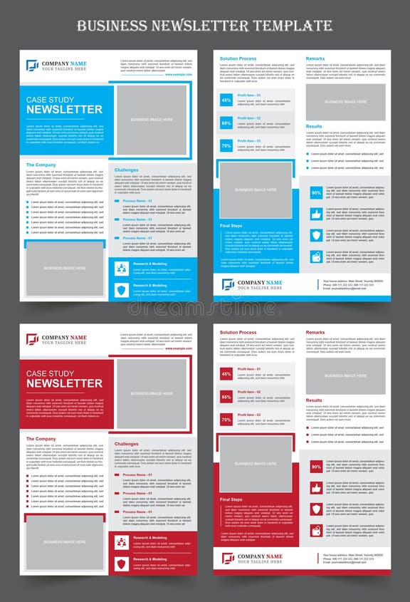 Professional Case Study Newsletter Template for Business Stock Vector ...