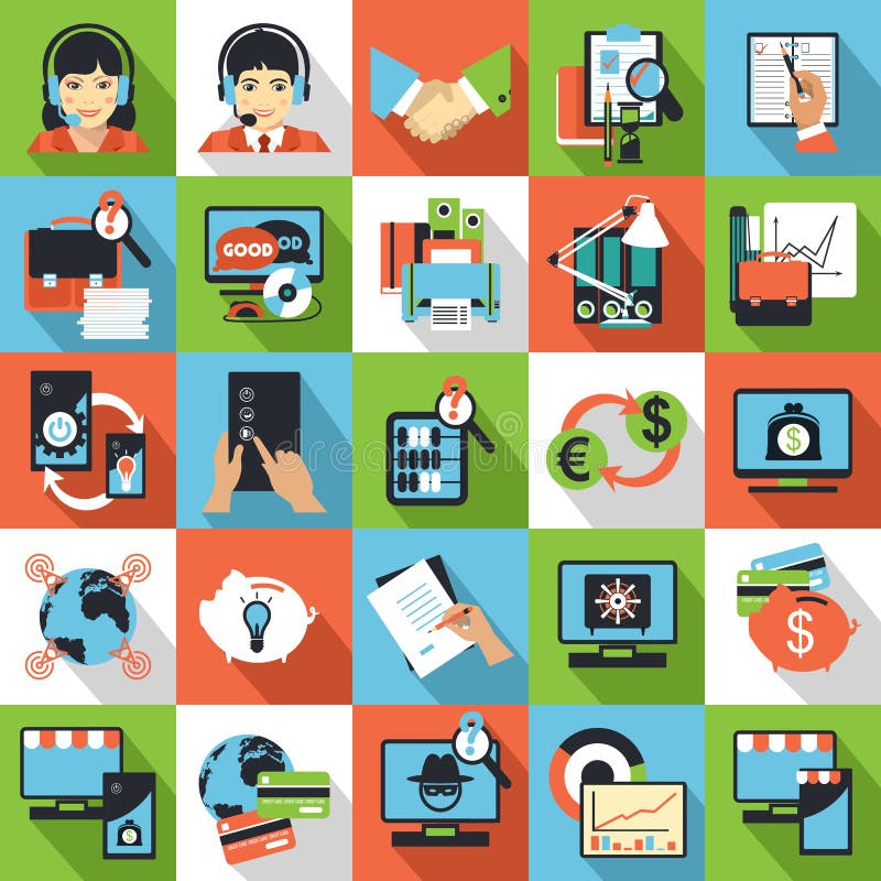 Business center icons stock vector. Illustration of file - 89426262