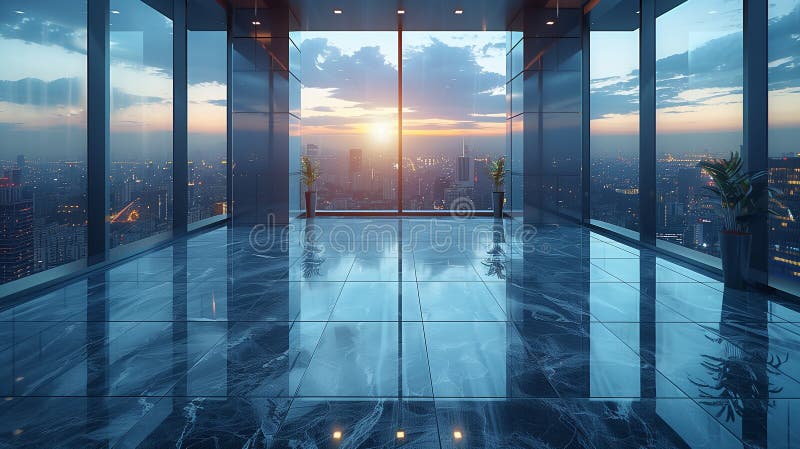 Business Center Interior: Inside View with Cool Hues Stock Image ...