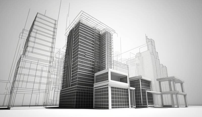 Business center project stock illustration. Illustration of facade ...