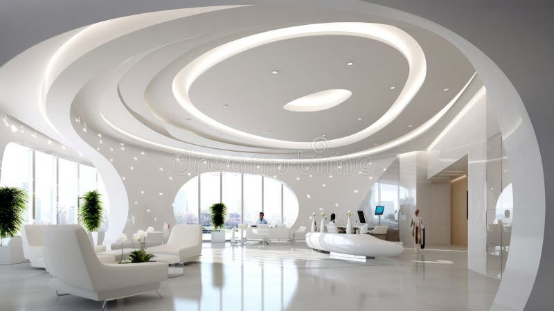 Business Center Reception Design. Generative AI Stock Illustration ...